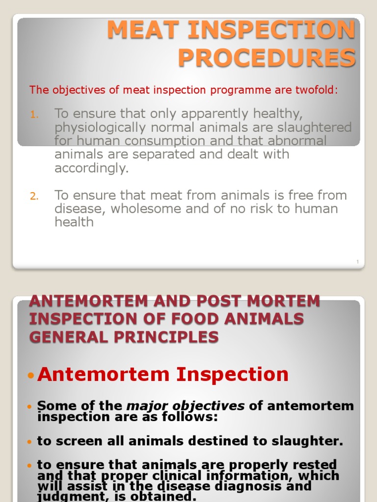 Antemortem Inspection Procedures for Meat | PDF | Animal Slaughter ...