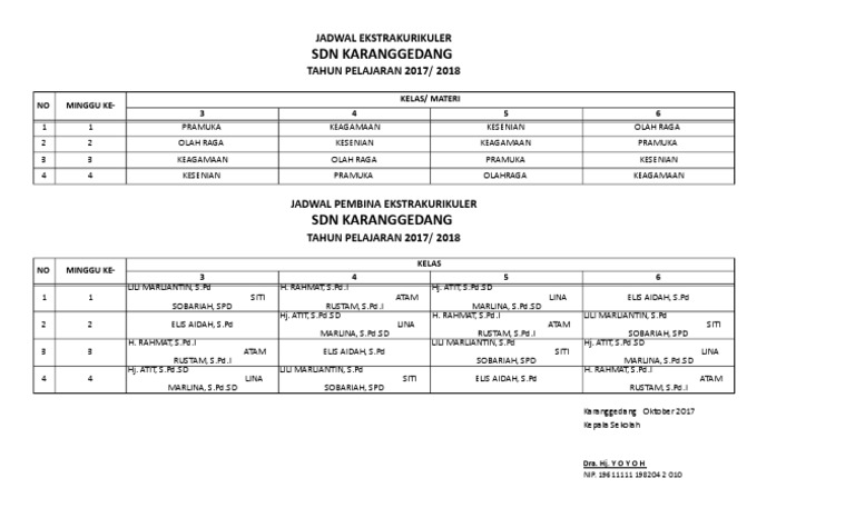 Jadwal Ekstra | PDF
