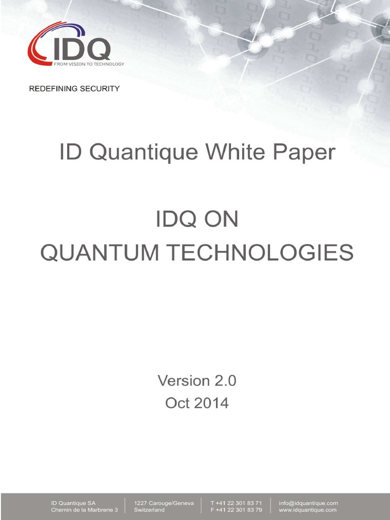 IDQ White Paper - IDQ On Quantum Technologies | PDF | Cryptography ...