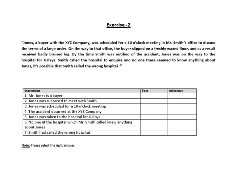 Handout 2 - Fact-Inference Exercise | PDF | Violence