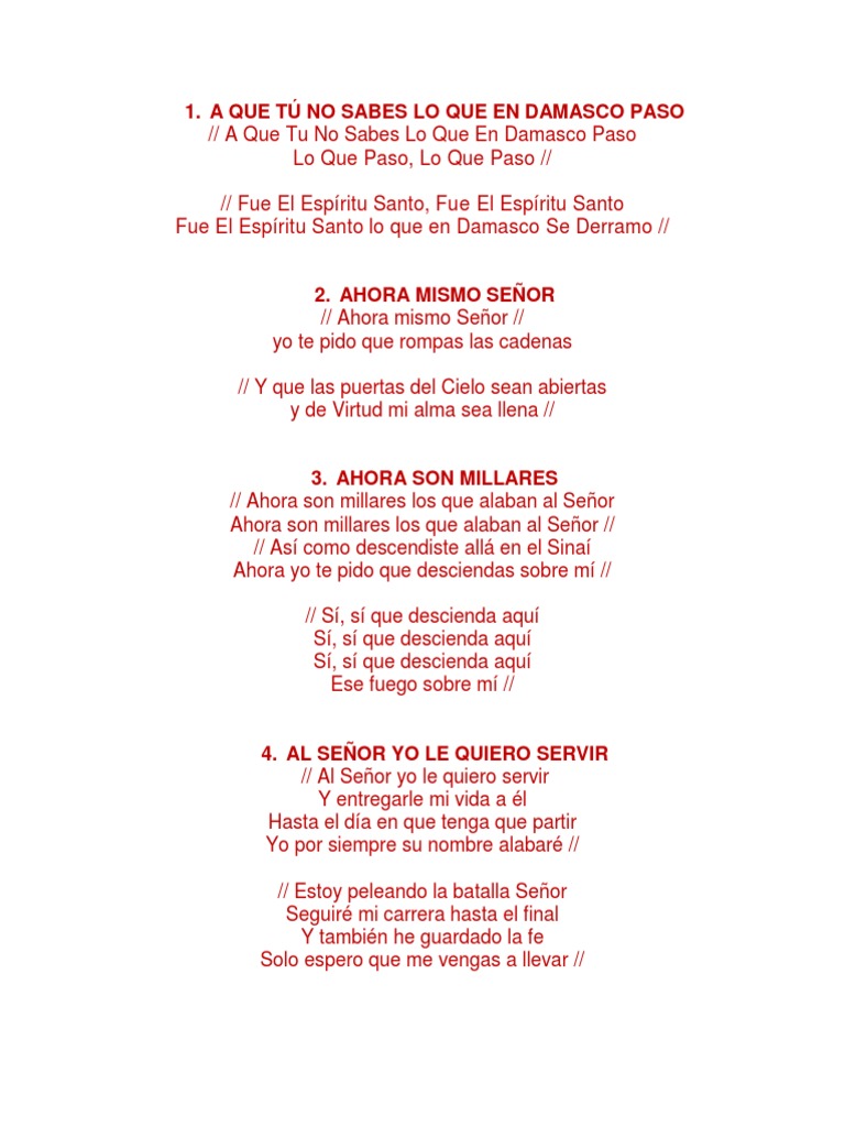 Letras de Coros Alfabeticamente | Cristo (título) | Oración