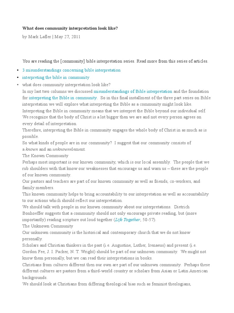 What Does Community Interpretation Look Like | PDF | Dietrich ...