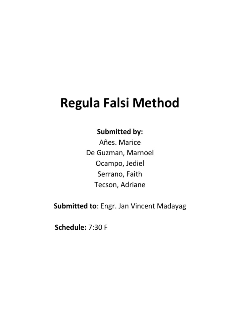 Regula Falsi Method | PDF | Theoretical Computer Science | Areas Of ...