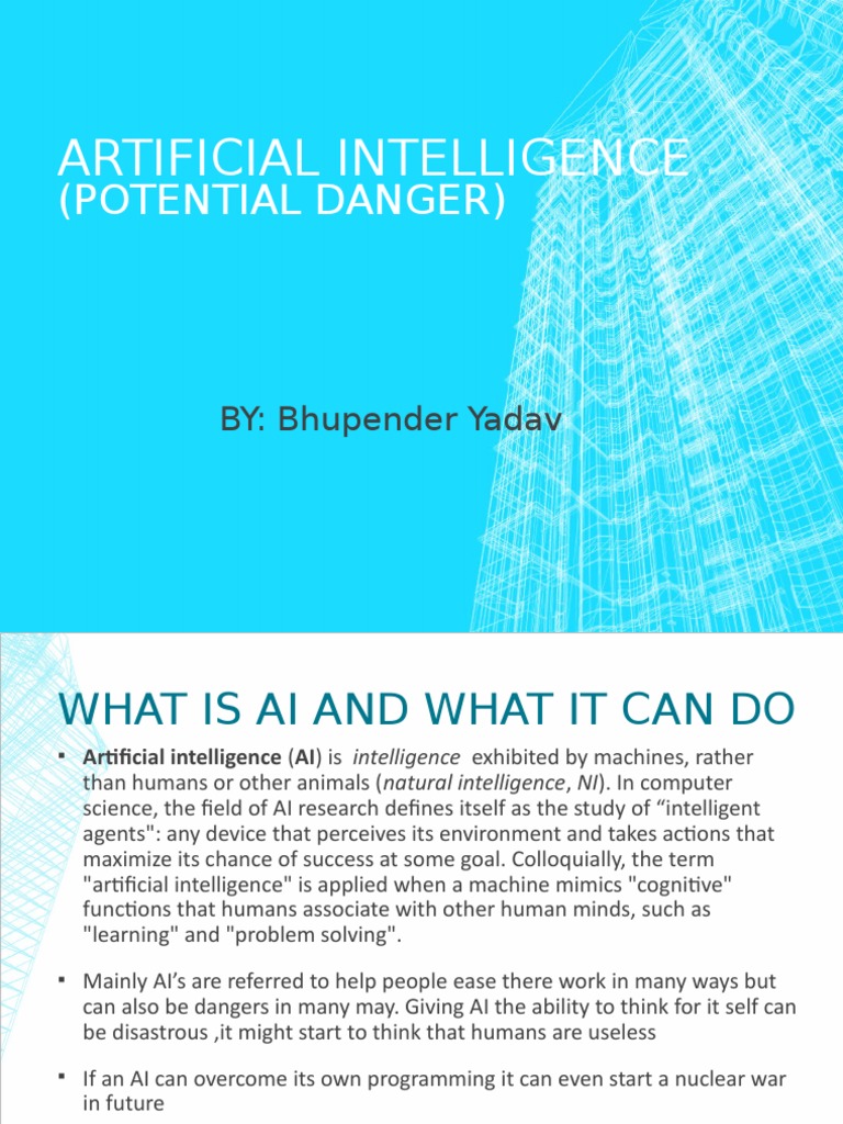 Artificial Intelligence: (Potential Danger) | PDF | Artificial ...