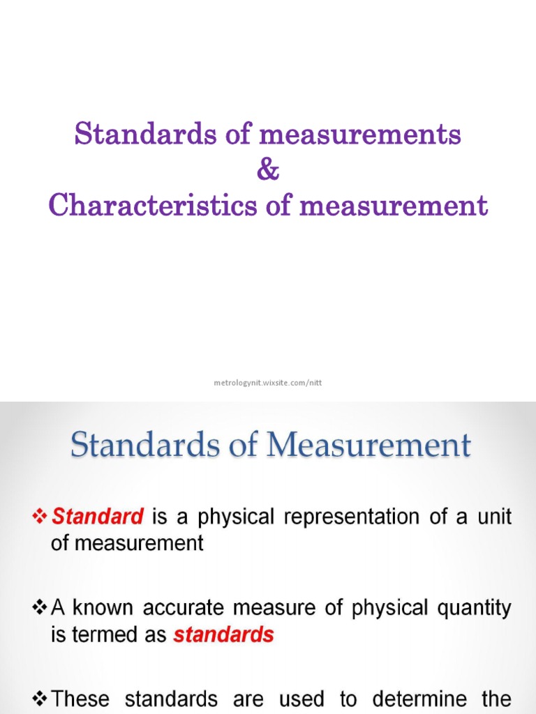 Standards of Measurements & Characteristics of Measurement | PDF
