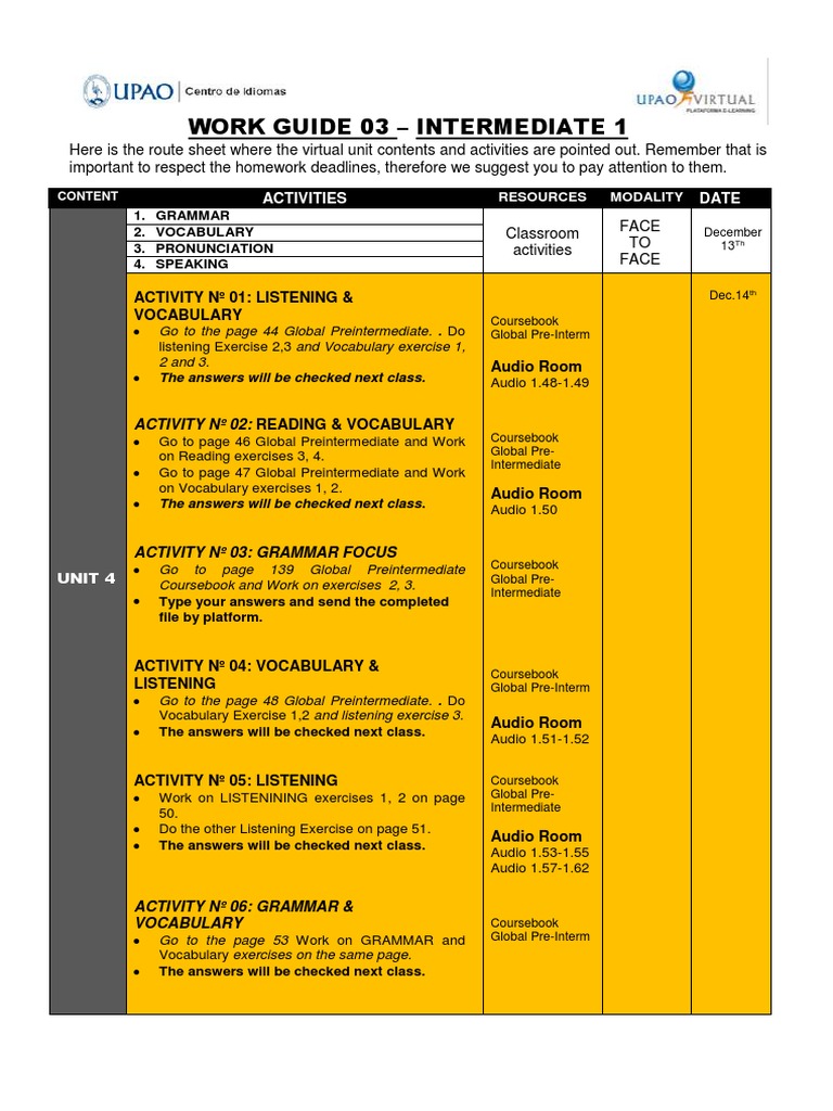 3 - Guide - GT Interm 1 I | PDF | Textbook | Worksheet