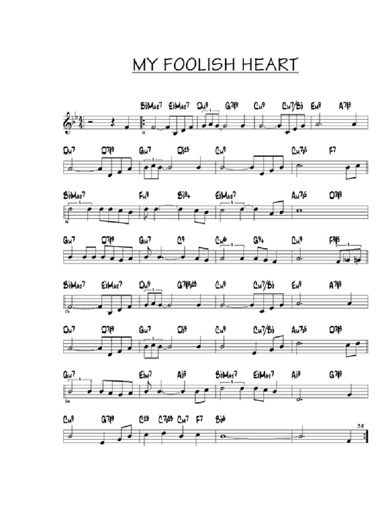 My Foolish Heart Chords – MY FOOLISH HEART Chords – SYPVOZ