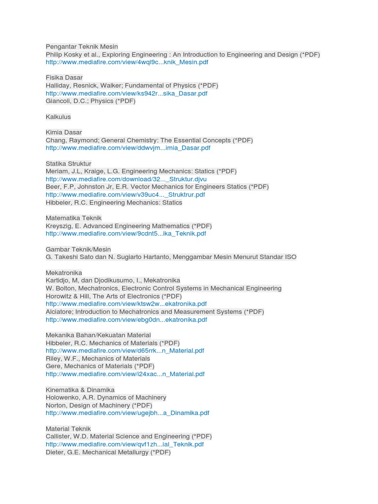 Link Buku Teknik Mesin | PDF | Engineering | Mechanical Engineering