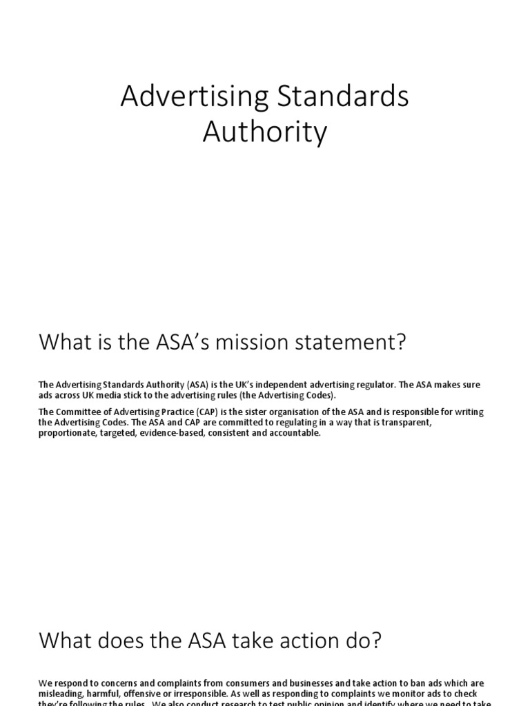 Understanding the ASA's Advertising Rules | PDF | Advertising | Business