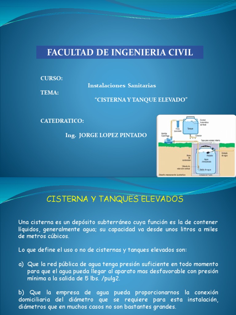 Tq. Elevado y Cisterna | PDF | Tanques | Agua