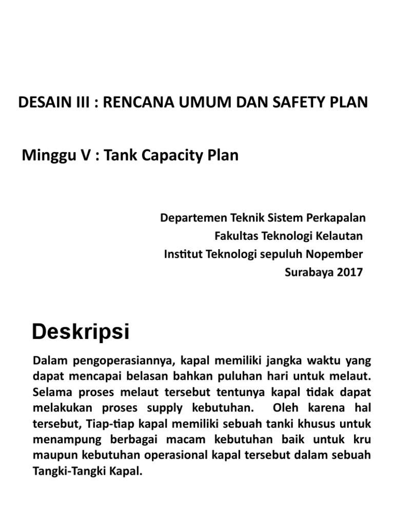 Minggu V Tank Capacity Plan | PDF