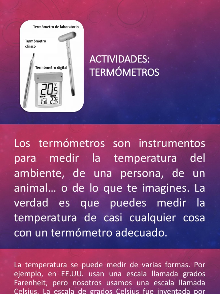 Actividades Termómetros | PDF | Celsius | Temperatura