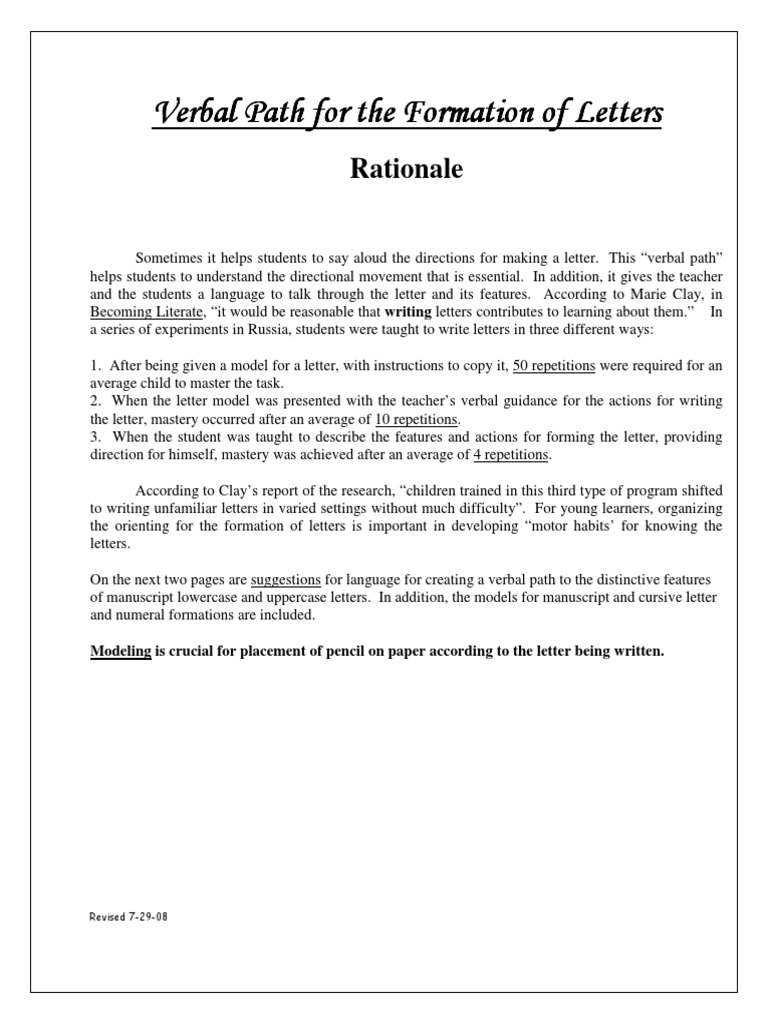 090.verbal Path For The Formation of Letters | PDF | Manuscript ...