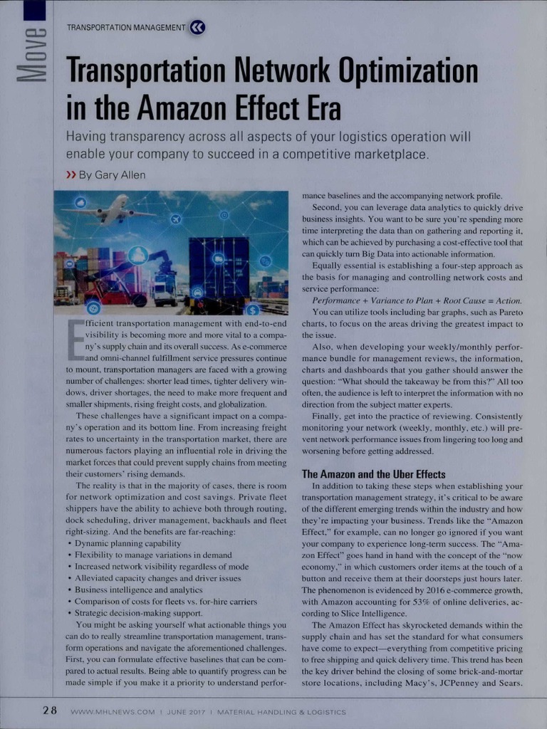 Transportation Network Optimization in The Amazon Effect Era | PDF ...