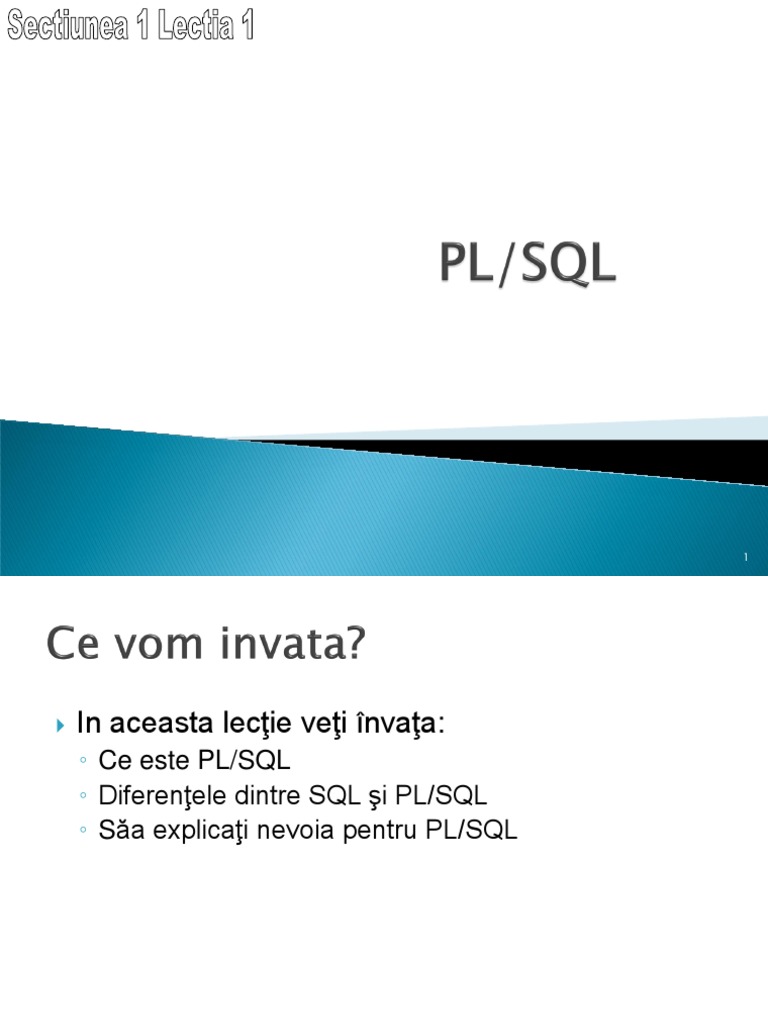 Curs PL SQL