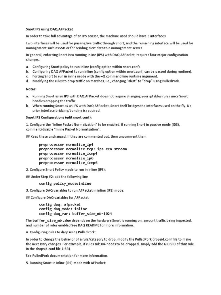 Snort IPS Using DAQ AFPacket | Download Free PDF | Information Technology Management | Software ...