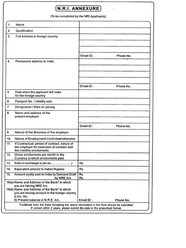 Nri Annexure | PDF