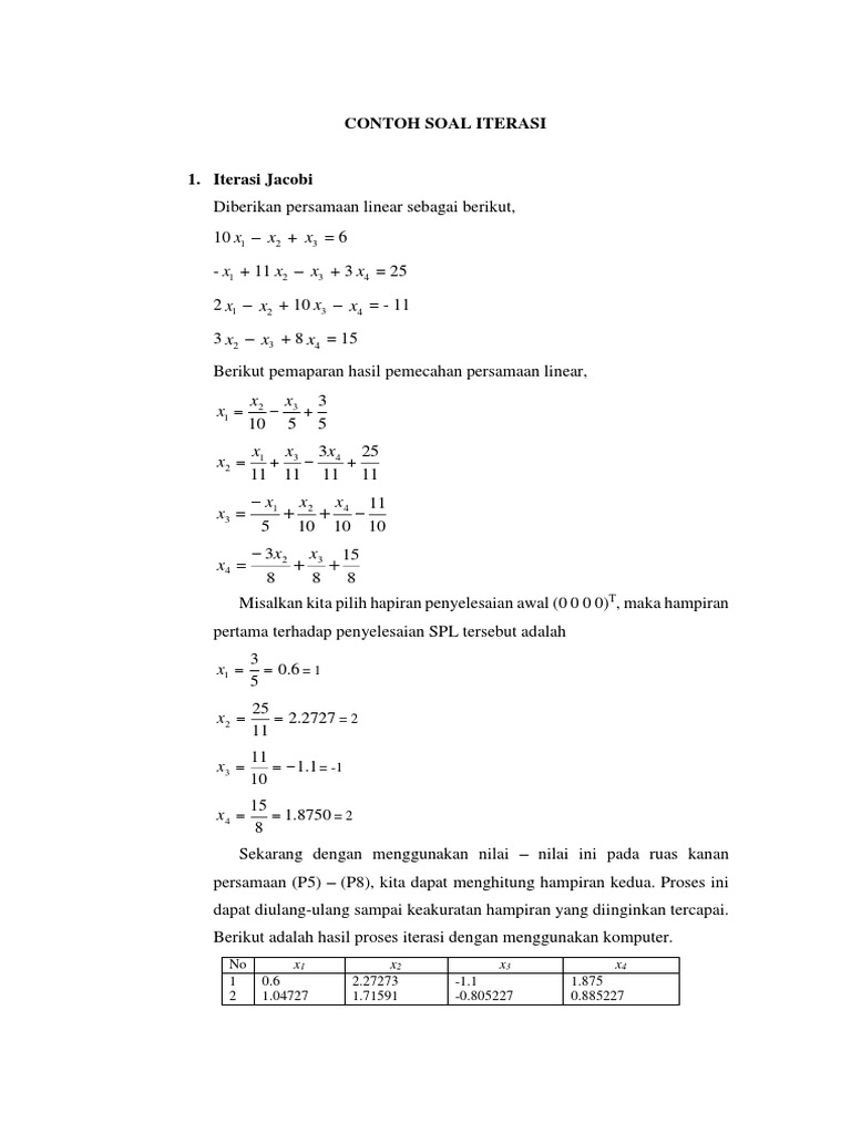 Contoh Soal Iterasi | PDF