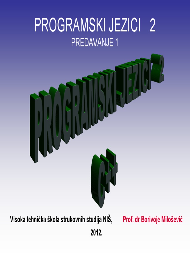 Predavanje C++ | PDF