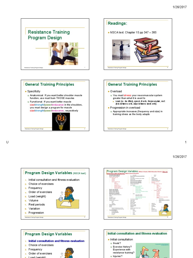 RT Program Design Factors | PDF | Strength Training | Physical Fitness