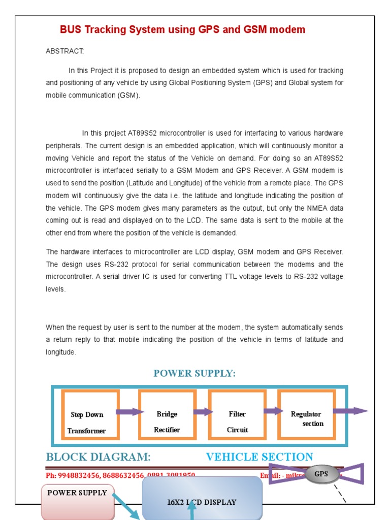 64.bus Tracking System Using Gps & GSM Using 8051 | PDF | Microcontroller | Global Positioning ...