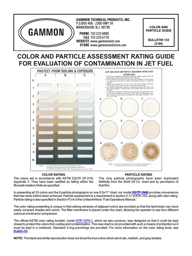 Aviation Fuel Color and Particle Assessment PDF | PDF | Aerospace ...