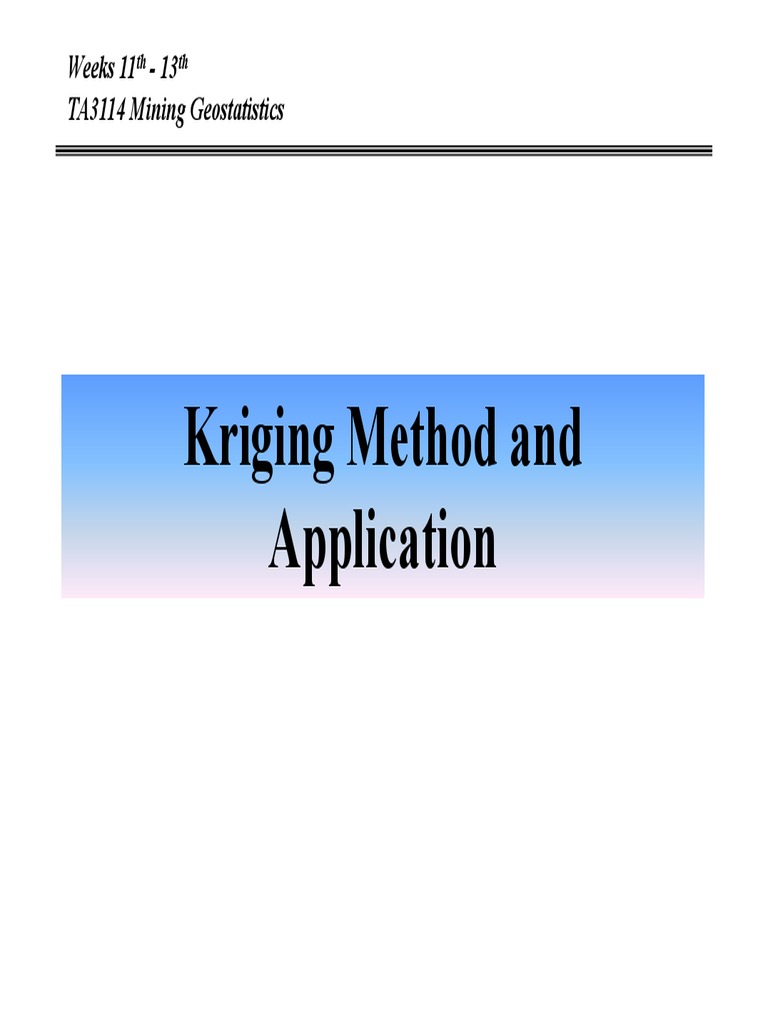 Kriging Method and Application | PDF | Variance | Bias Of An Estimator