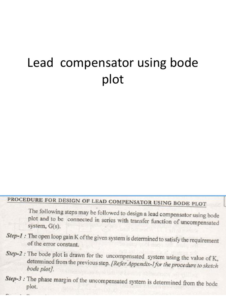Lead Compensator Using Bode Plot | PDF