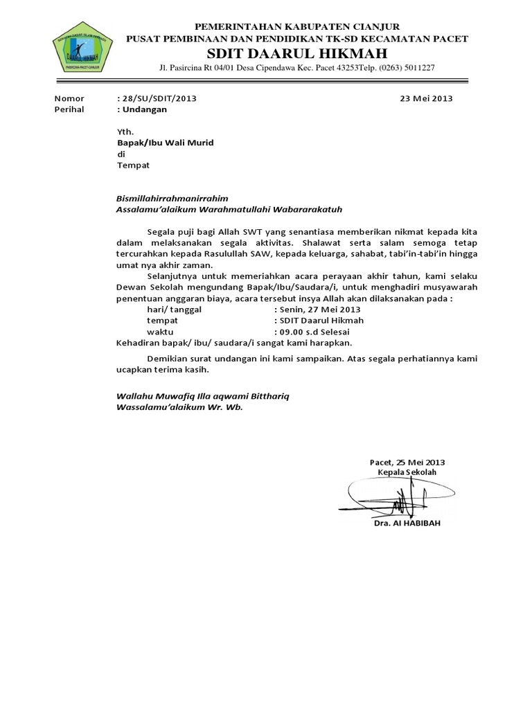 Contoh Undangan Resmi | PDF