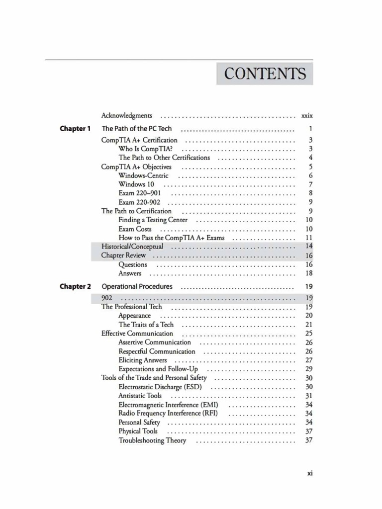 A+ Certification Exam Guide 9th Edition With 220-902 Section Titles ...