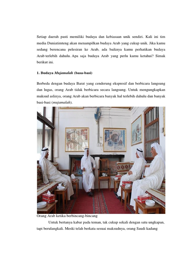 7 Budaya Arab Saudi Yang Perlu Anda Ketahui Sebelum Ke Tanah Suci | PDF ...