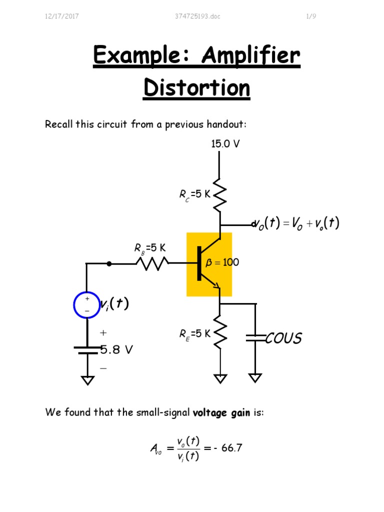 Example Amplifier Distortion | PDF | Bipolar Junction Transistor ...