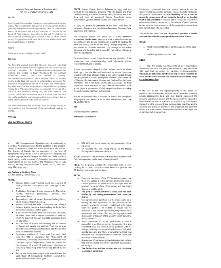 Estate of Estate of Ramirez v. Ramirez, Et Al. GR No. L-27962, February ...