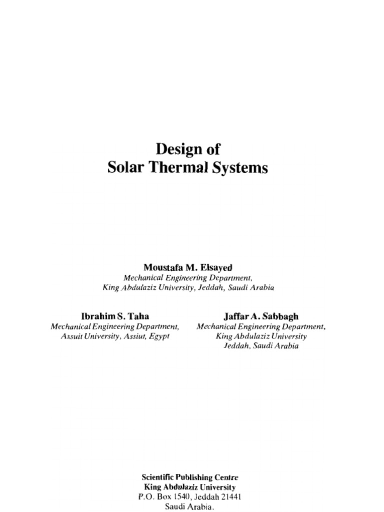 Design of Solar Thermal | PDF