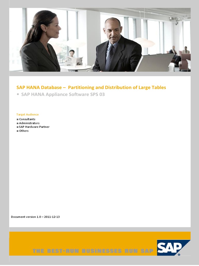 Sap Hana Database Partitioning And Distribution Of Large Tables Pdf Pdf