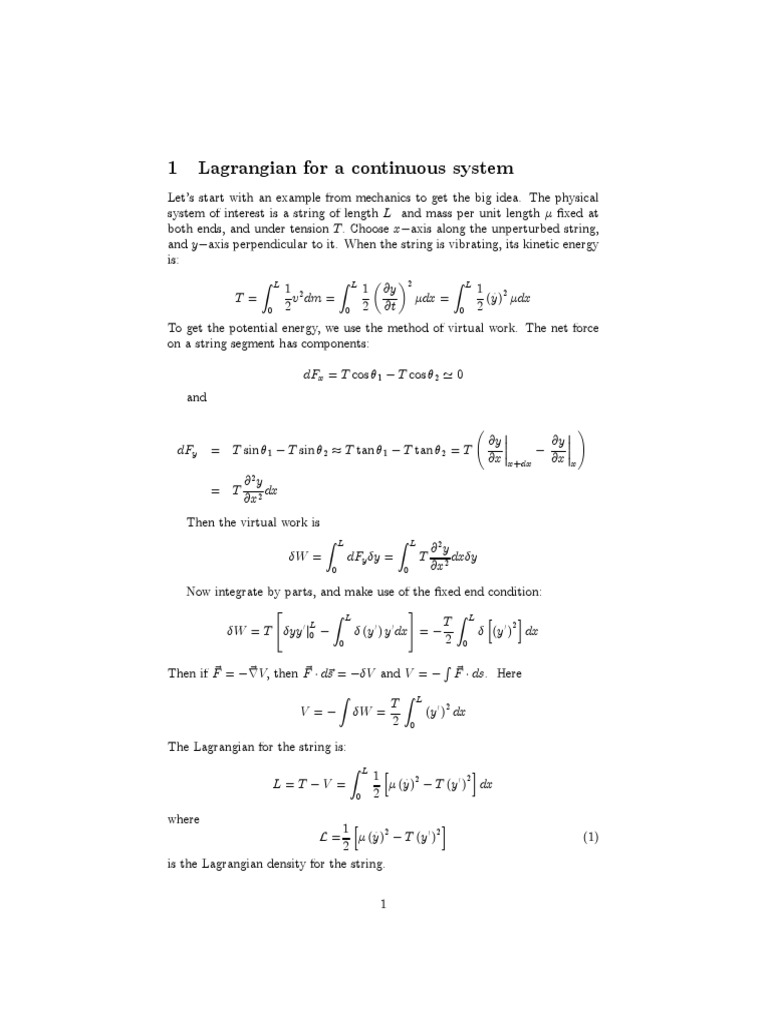 Lagrangian | PDF | Lagrangian Mechanics | Momentum