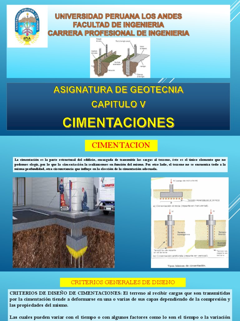 Clase V Cimentaciones Geotecnia | PDF | Fundación (Ingeniería ...
