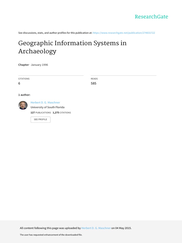 GIS in Modern Archaeological Research | PDF | Geographic Information ...