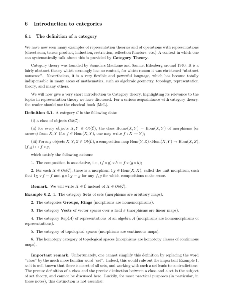 Introduction to Categories | PDF | Category Theory | Ring (Mathematics)