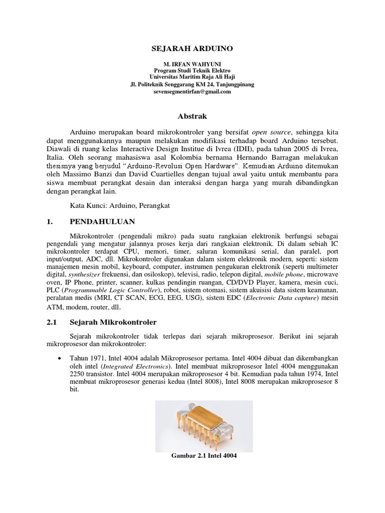 Sejarah Arduino PDF | PDF