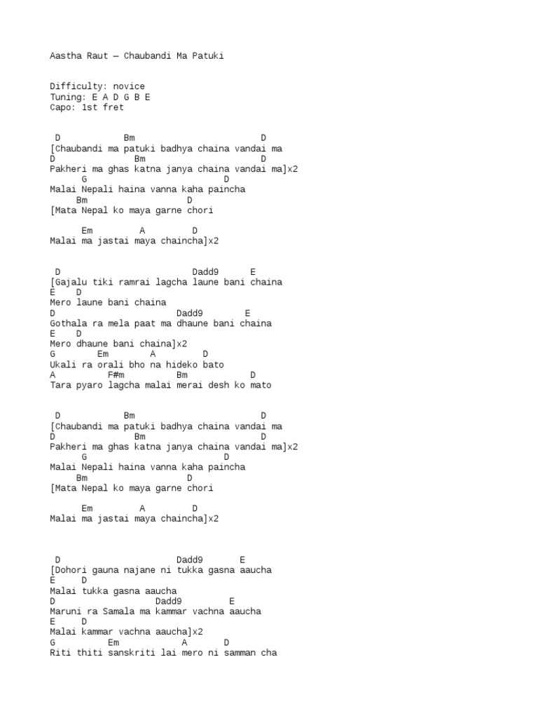 Aastha Raut - Chaubandi Ma Patuki | PDF