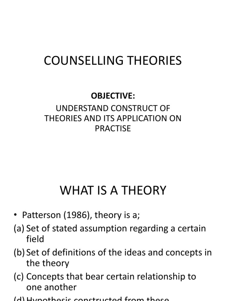 Counselling Theories | PDF | Id | Psychotherapy