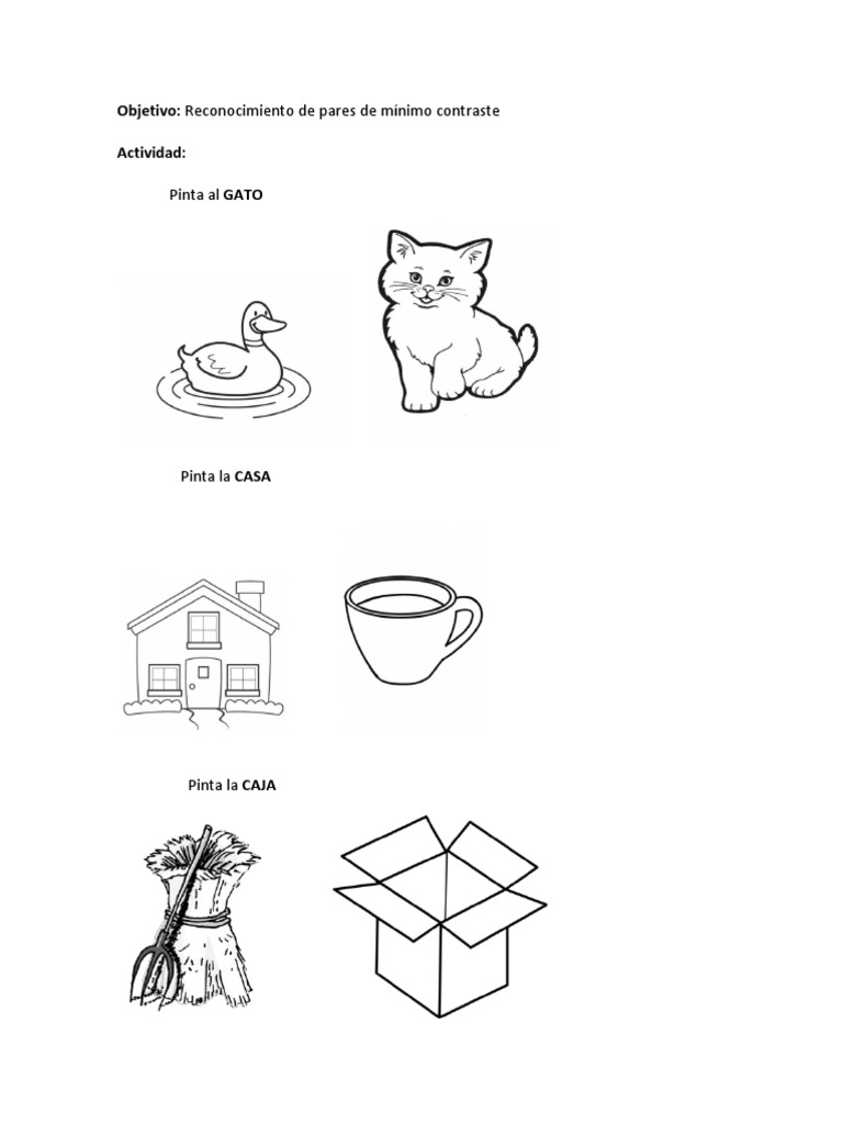 Hojas De Trabajo De Pares Mínimos Morfología Y Pares Mínimos: