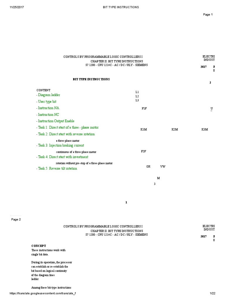 Bit Type Instructions | PDF | Programmable Logic Controller | Areas Of ...
