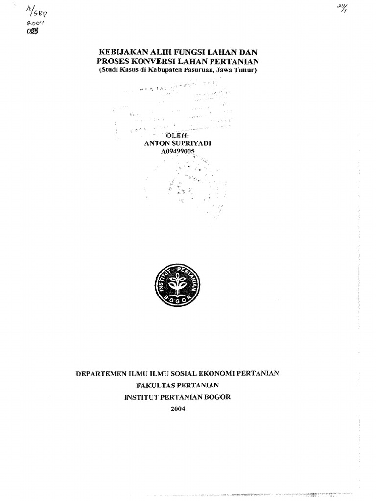 Contoh Skripsi Mahasiswa IPB PDF | PDF