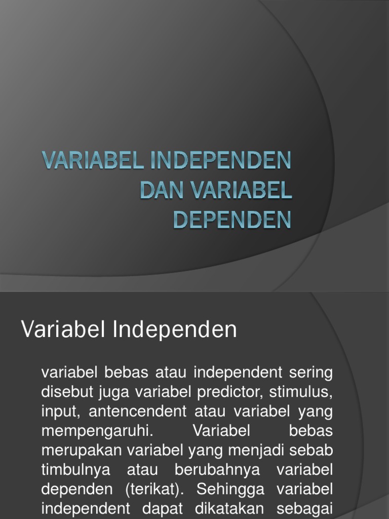 Variabel Dependen dan Independen | PDF