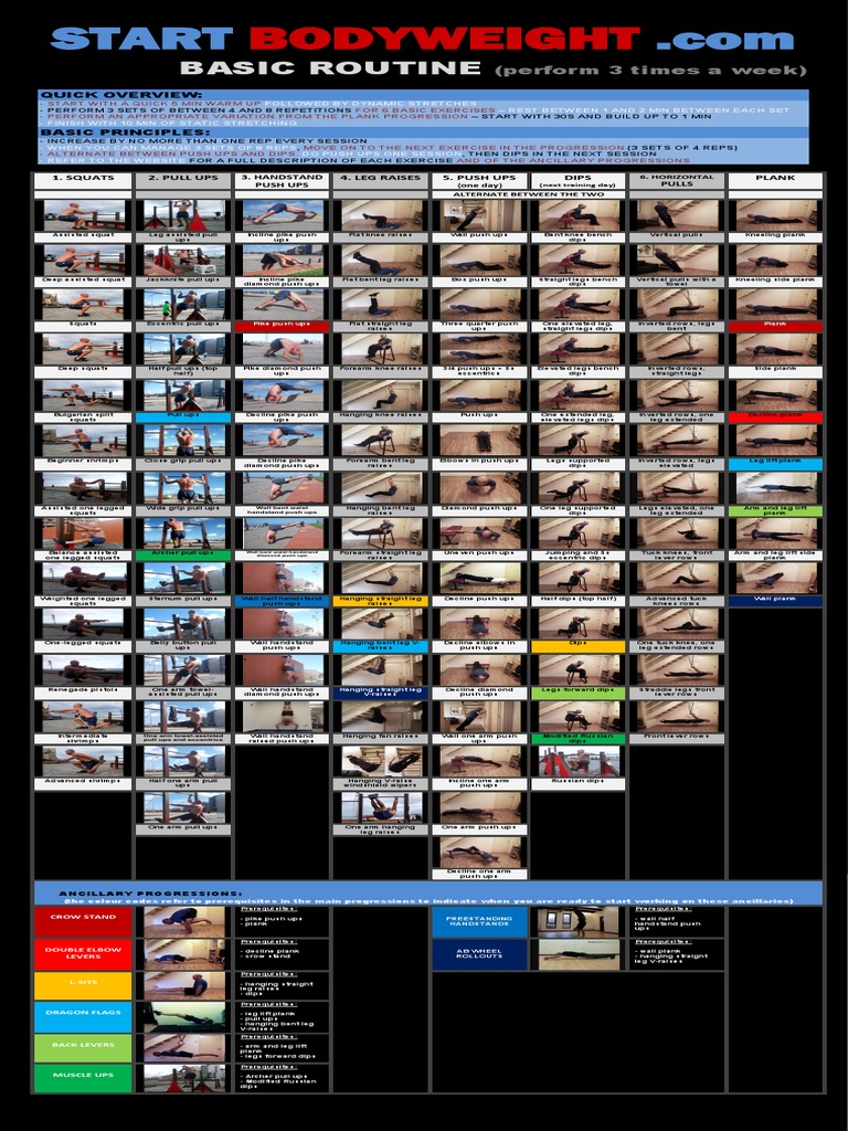 A Comprehensive Guide to a Basic Bodyweight Home Workout Routine | PDF ...