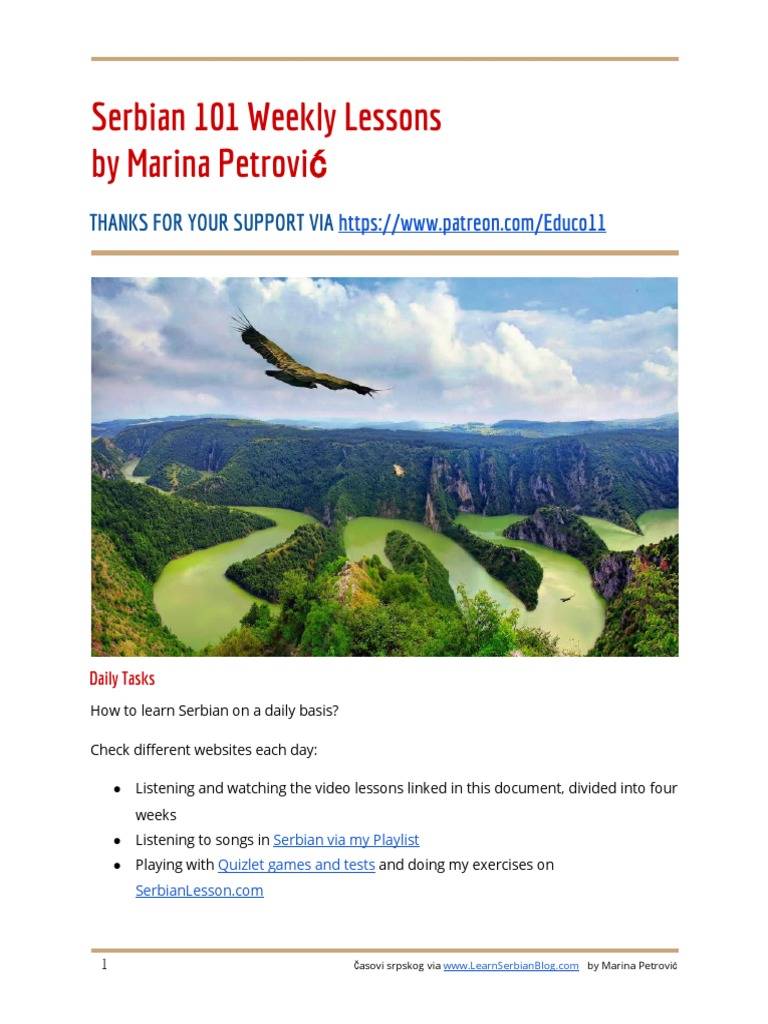 Serbian 101 - Free Language Course For Beginners | PDF | Alphabet | Grammar