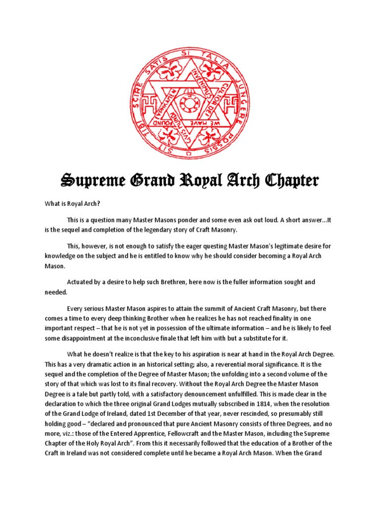 Royal Arch Chapter | Freemasonry | Masonic Lodge