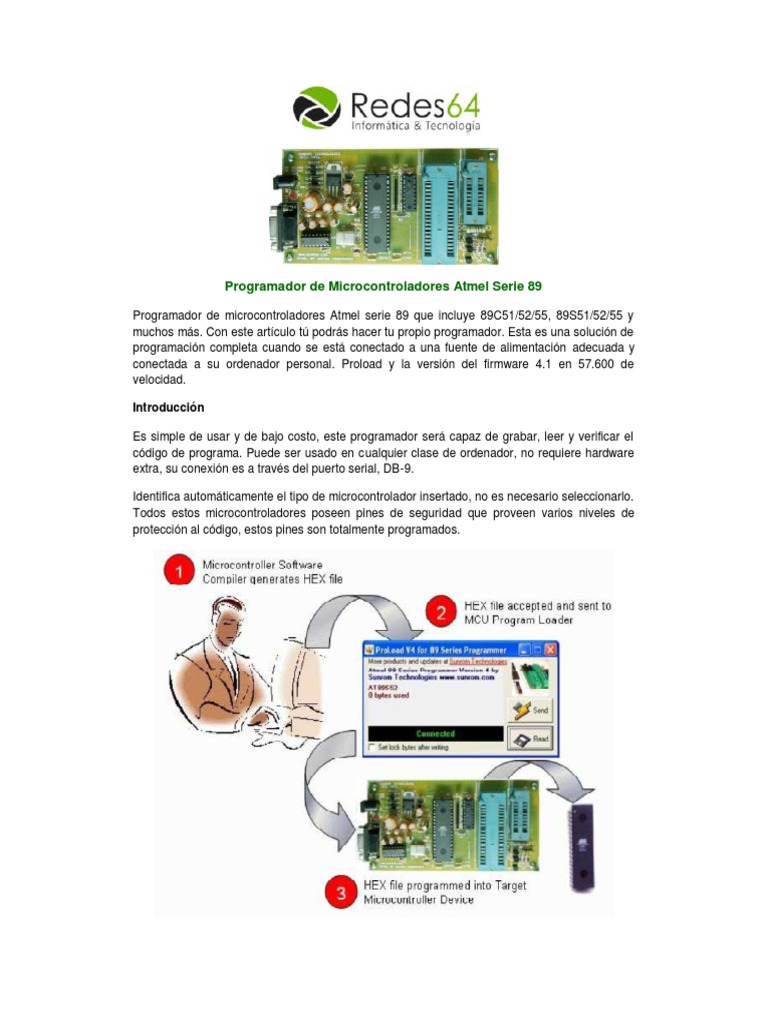 Programador de Microcontroladores Atmel 89 | PDF | Microcontrolador ...